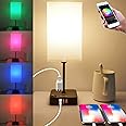 cozoo Bluetooth/WiFi RGB & USB Bedside Table Lamp with 3 USB Charging ...