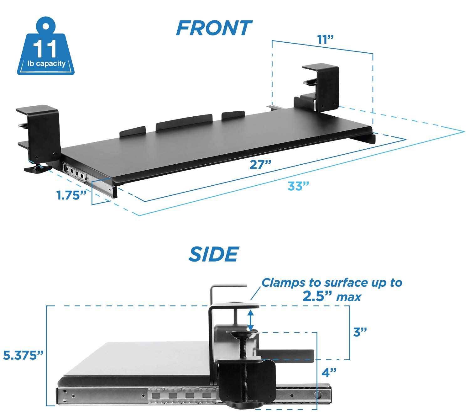 Mua Mount-It! Clamp Keyboard Tray - Ergonomic Under Desk Pull Out ...