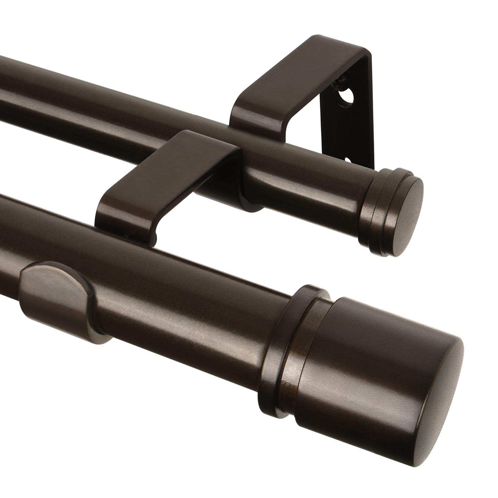 Double Curtain Rod 72 to 144 Inch, HOTOZON 1 Inch Heavy Duty Curtain ...