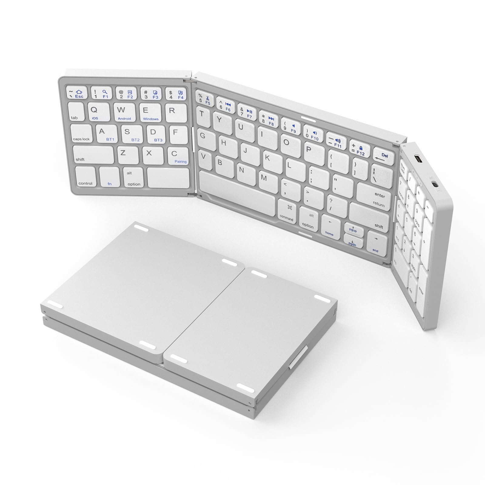 BRIMFORD Foldable Bluetooth Keyboard, Foldable Wireless Portable ...