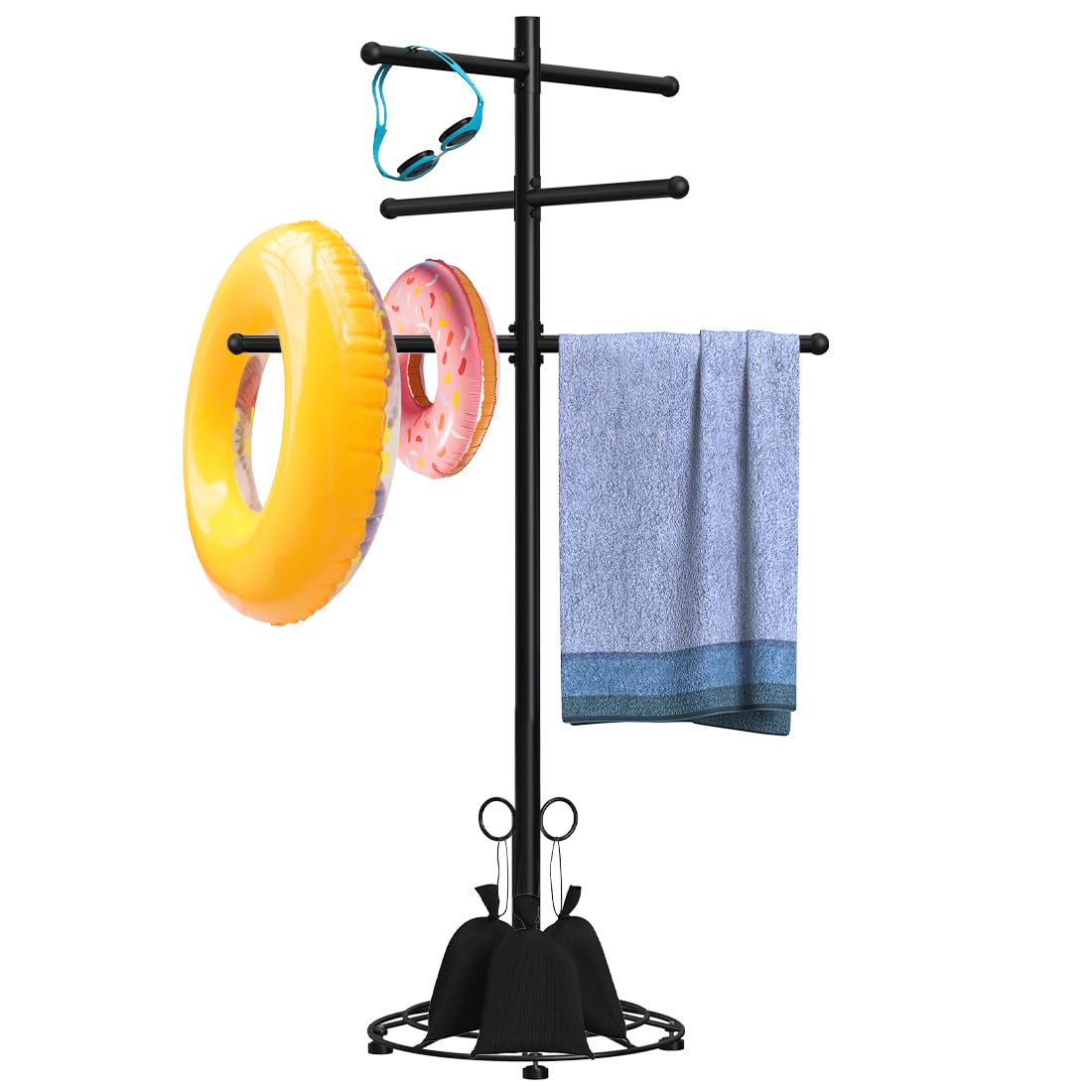 Pool Towel Rack Outdoor, 61 Inch Heavy Duty Outdoor Towel Rack, Free ...