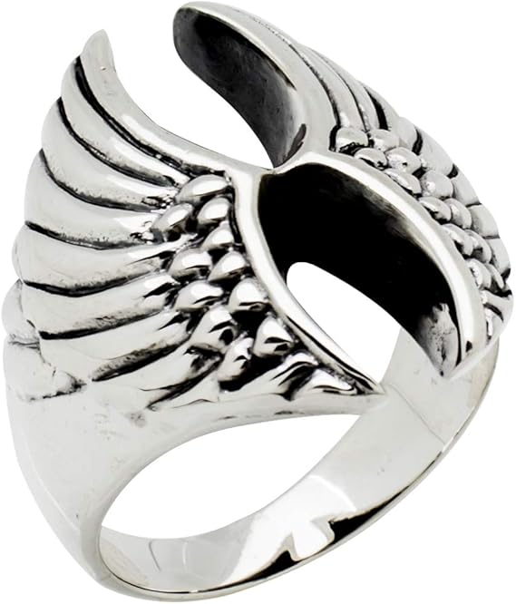 TreasureBay 925 Sterling Silber Adler Flügel Ring für Herren Motorrad ...