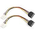 Amazon.com: RLECS 2pcs SATA Male to IDE Molex 4Pin Female HDD Extension Power Adapter Cable 15 ...