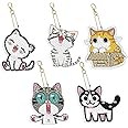 Amazon.com: LUSandy 5pcs DIY 5D Cat Diamond Painting Keychain Kits ...
