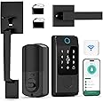 WiFi Front Door Lock Set - Miuedo Keyless Entry Door Locks Handle Set, Fingerprint Smart Alexa ...