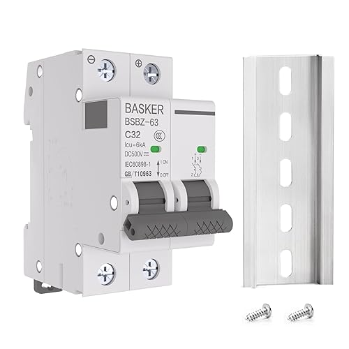 BASKER DC Circuit Breaker, 32 Amp 2 Poles 500V Solar Disconnect Switch ...