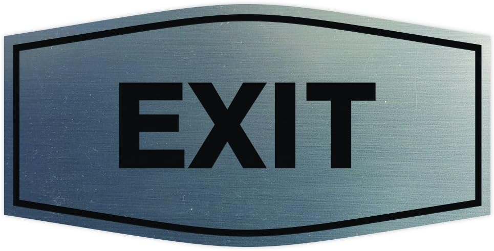 Fancy EXIT Sign (Brushed Silver) - Large - - Amazon.com