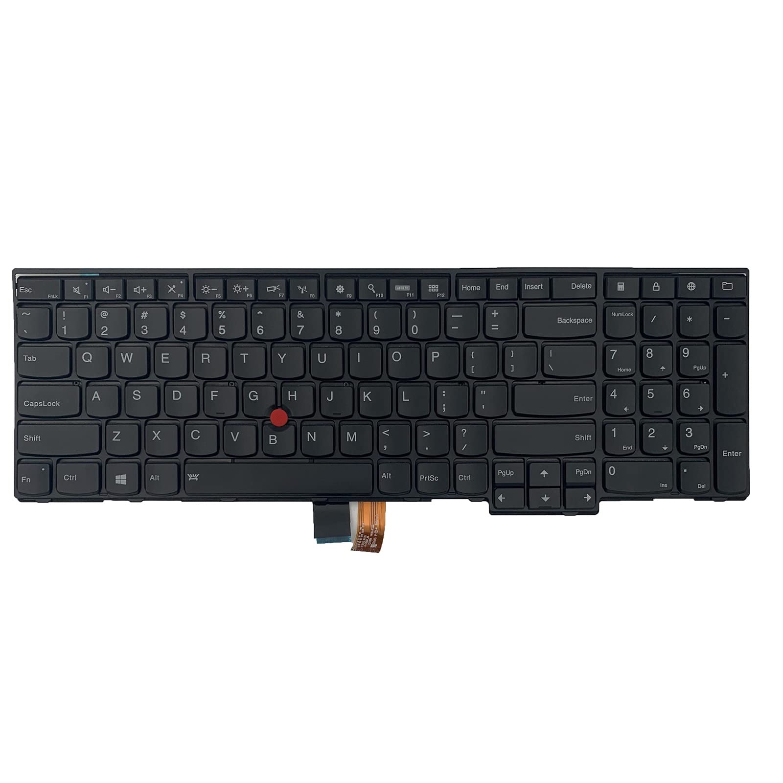 Tiugochr Laptop Replacement US Layout with Backlight with Pointing Keyboard for Lenovo IBM ...