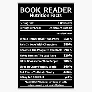Amazon.com: StickerU Book Reader Nutrition Facts For Bookworms Bumper ...