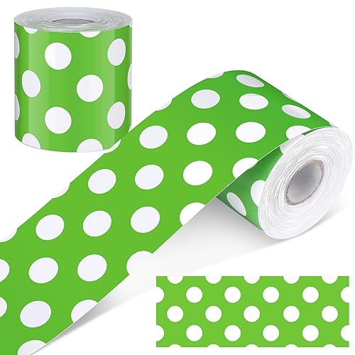 Resurhang 65 Feet Lime Green Polka Dot Bulletin Board Borders ...