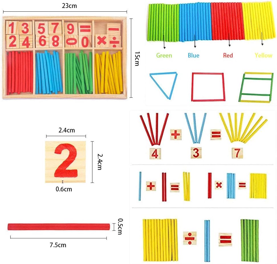 Wooden Counting Blocks and Sticks – Educational Number Counting Maths ...