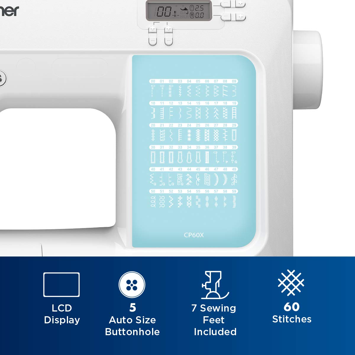 Mua Brother CP60X Computerized Sewing Machine, 60 Built-in Stitches ...