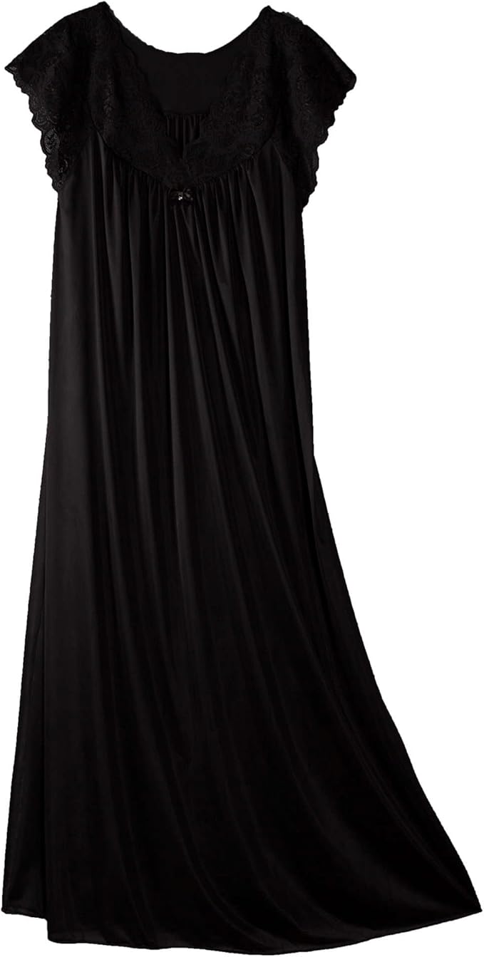 Shadowline Women's Plus-Size Silhouette 53 Inch Short Cap Sleeve Long ...