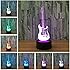 3D Music Electric Guitar Night Light Lamp USB Touch Switch Decor Table ...