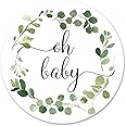 Amazon.com: 40 cnt Greenery Wreath Oh Baby Gender Neutral Stickers ...