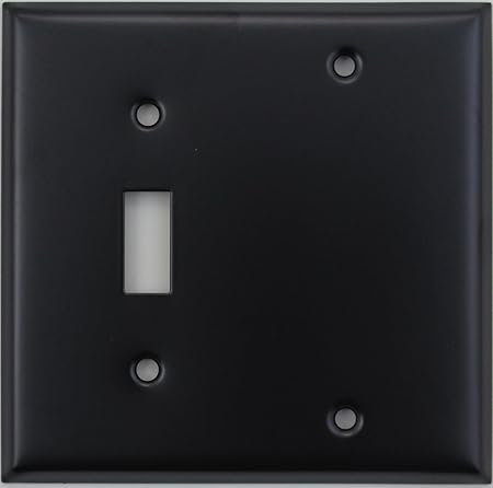 Matte Black Two Gang Wall Plate - One Toggle Light Switch One Blank ...