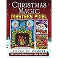Amazon.com: Christmas Magic Mystery Pixel Color by Number: 50 Festive ...