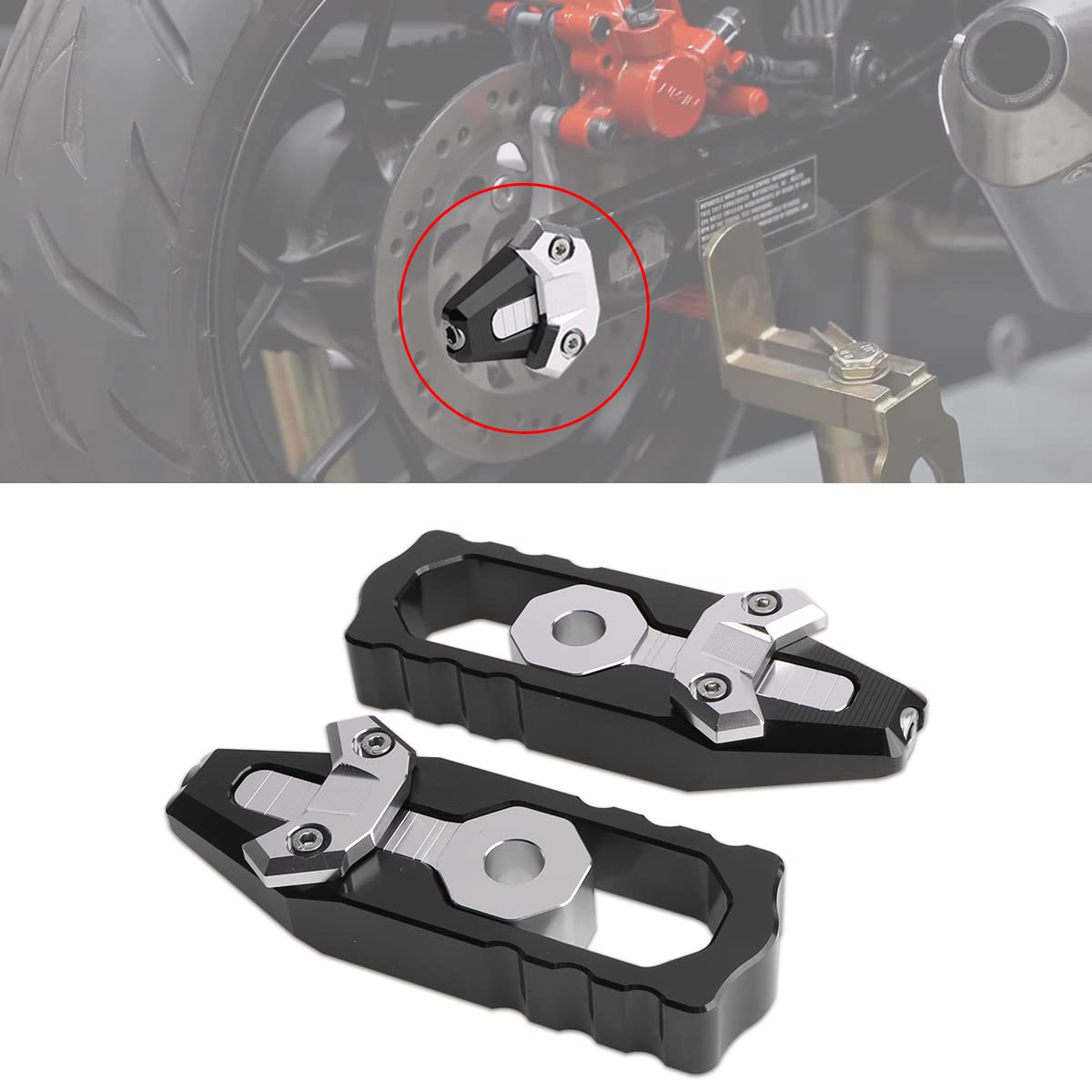 Mua URLWALL Chain Axle Adjuster Kit, CNC Billet Aluminum Chain Adjuster Tensioner, Motorcycle ...