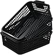 Amazon.com: Begale Small Plastic Storage Baskets, Black, 11.6"L x 5"W x ...