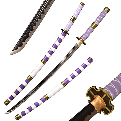 41" Full Tang Roronoa Zoro Metal Kitetsu Sharp Sword with Disolay Stand ...