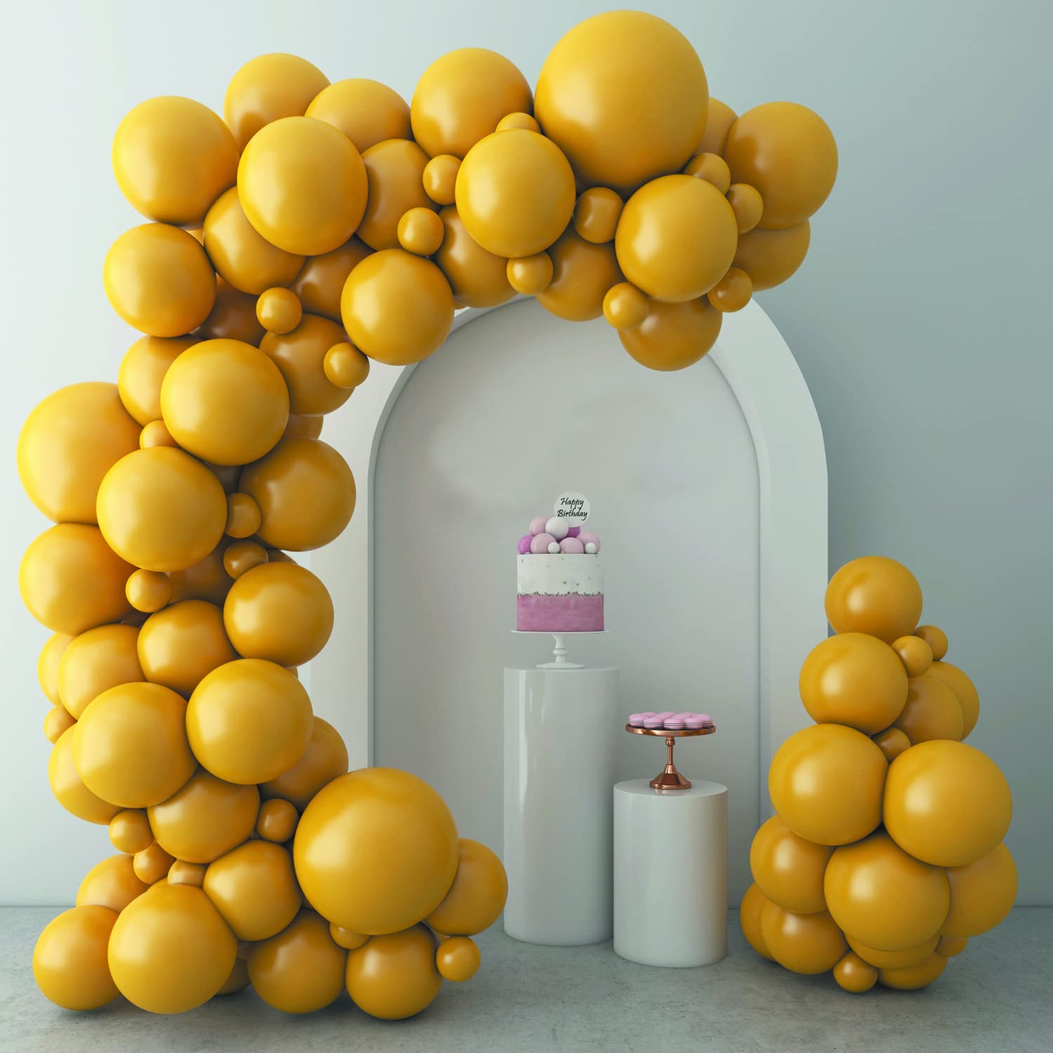 Mustard Yellow Balloons Birthday Decoration 73pcs 5/10/12/18 inch ...