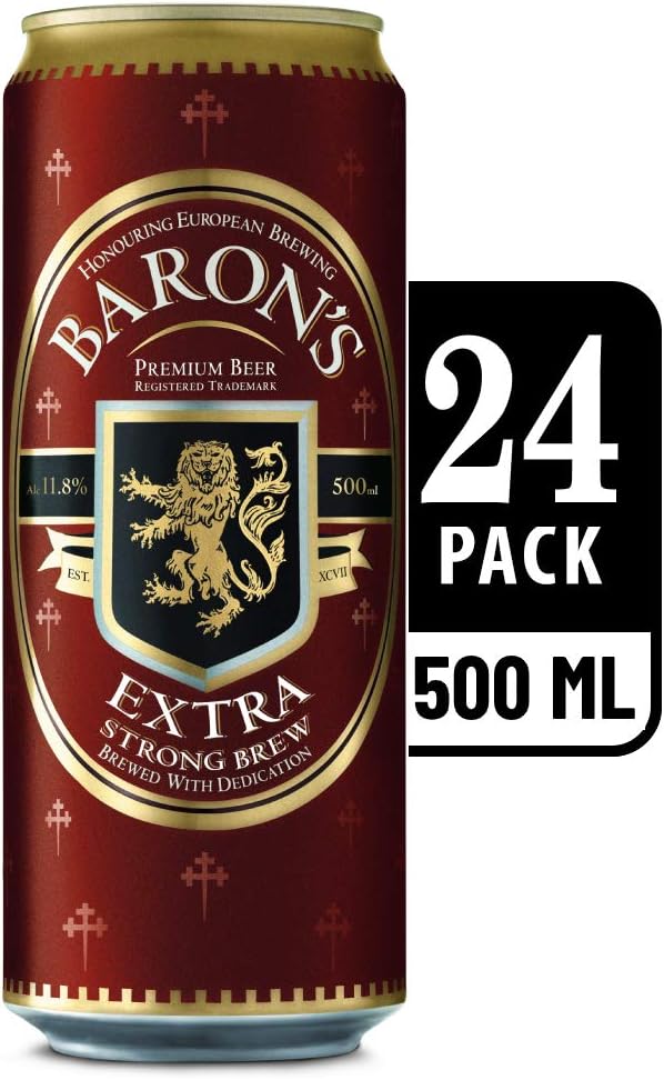 Baron's Extra Strong Brew Lager Beer Can, 500ml (Pack of 24): Amazon.sg ...