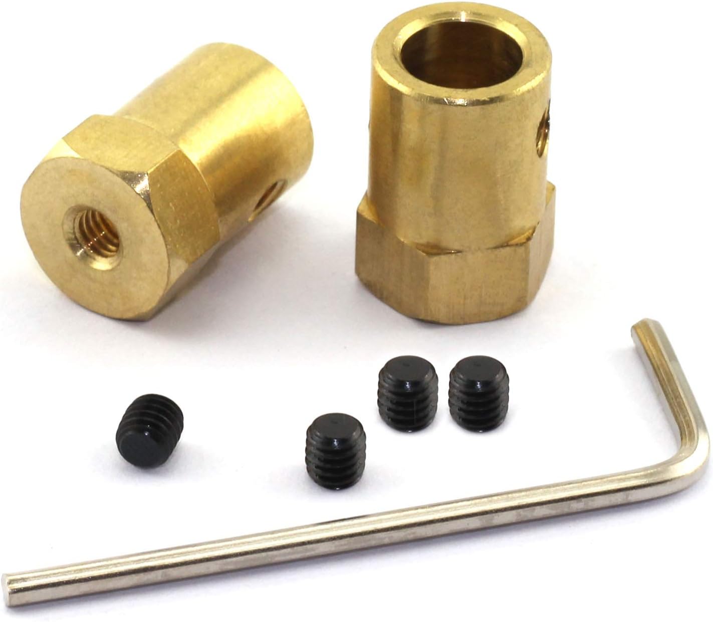 Amazon.com: Magic&Shell 2-Pack 8mm Hex Brass Shaft Coupling Metal Axis ...