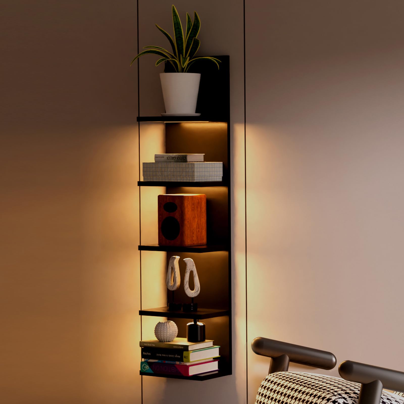 Homaterial 5 Tier Wall Shelf Unit,Wall Mount Vertical Lack Shelf with ...