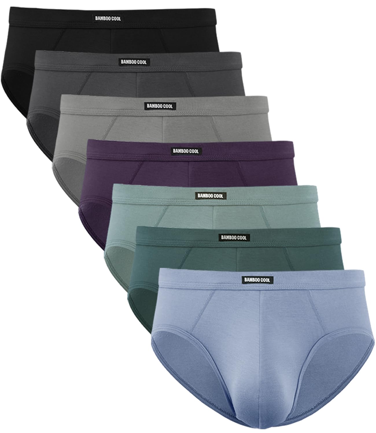 BAMBOO COOL Men's Tagless Briefs Coverd Waistband Comfort Soft ...