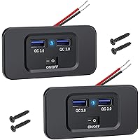 2pcs Dual USB Outlet, 12V QC3.0 USB Mobile Phone Fast Charge Quick ...