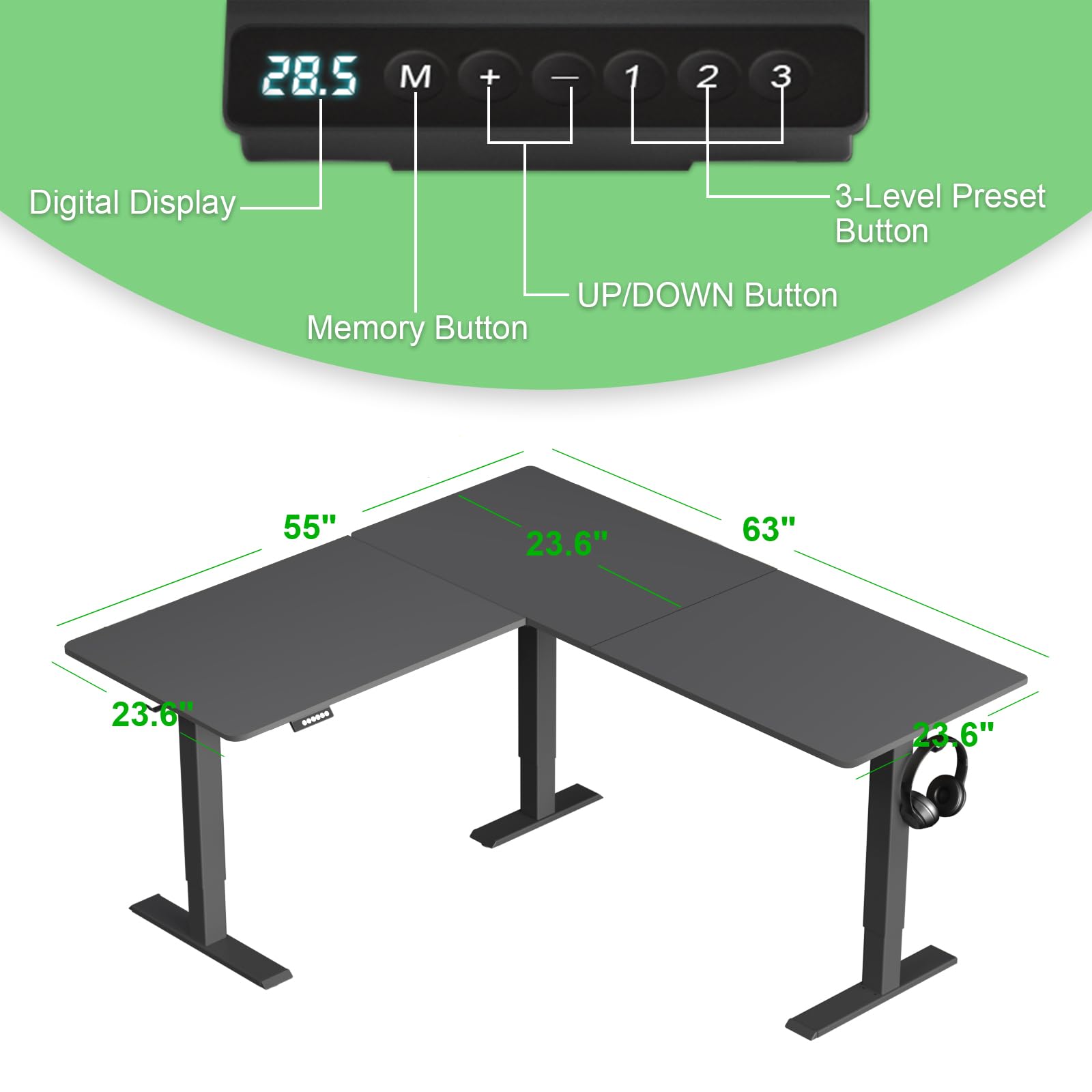 Mua ExaDesk 63 x 55 inch L Shaped Standing Desk, Corner Computer Desk ...