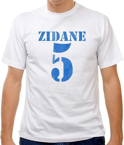 Zidane 5 Real Madrid Soccer T-shirt, White, Small | Amazon.com