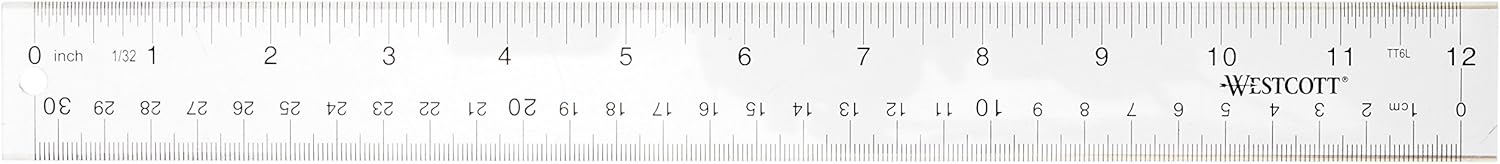 Amazon.com: Westcott See Through Acrylic Ruler, 12", Clear: Home & Kitchen