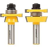 Yonico 15334 3 Bit Lock Miter Router Bit Set, Stock Sizes 1/2", 3/4 ...