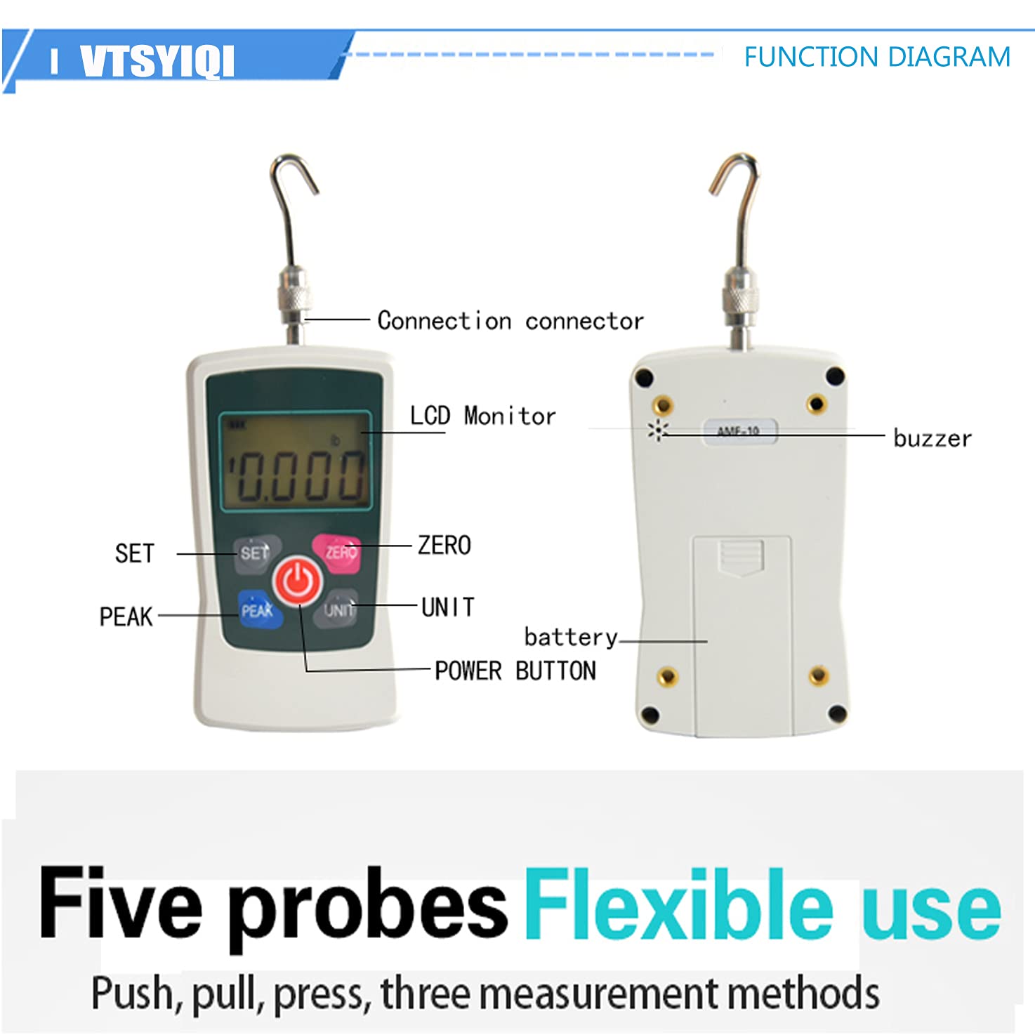 Force Gauge Digital Force Gauge Push And Pull Tester Meter Dynamometer ...