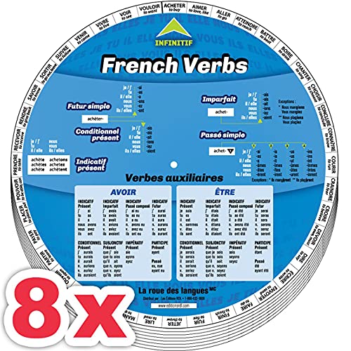 Combo 8 X French Verbs Wheel: Collectif,: 9781897552674: Amazon.com: Books