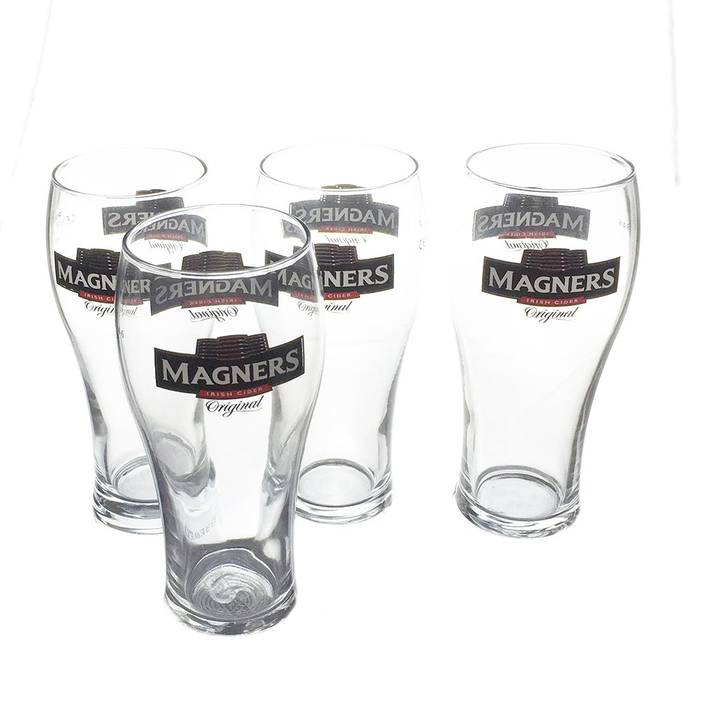Set of 4 Magners One Pint Glasses - Government Stamped: Amazon.co.uk ...