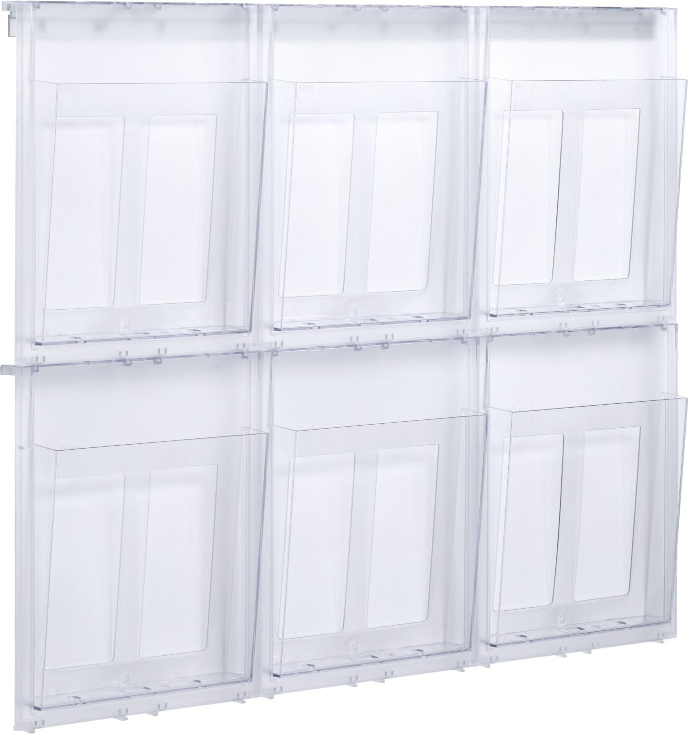 helit Placativ Wall-Mounted Brochure Display Rack, 6 x DIN A4 Landscape ...