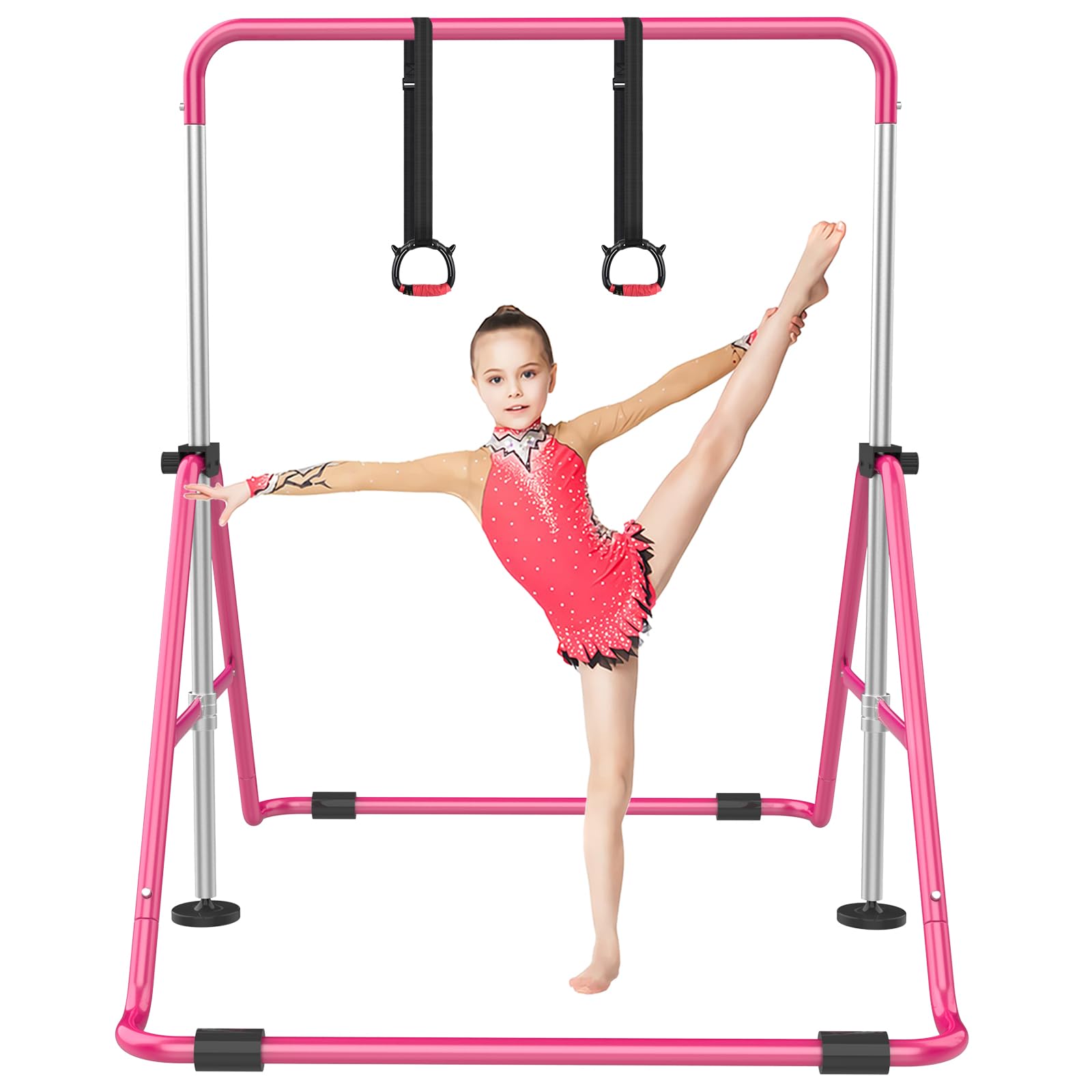 RINREA Gymnastic Bars for Kids with Adjustable Height, Folding ...