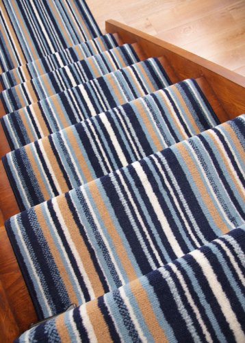 Lima 459 Navy Blue Stripe Stair Carpet Runner 80cm Wide: Amazon.co.uk ...