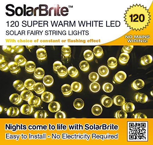 Solar Brite Deluxe Solar Fairy Lights 120 LED Super Bright Decorative ...