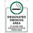 Amazon.com: T&R Designated Smoking Area Sign, Use Cigarette Bins Sign ...