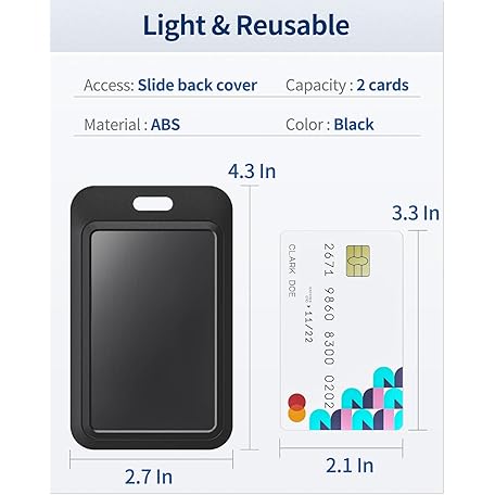 Mua Uniclife 1 x Sliding ID Card Holder Black Vertical Plastic ...