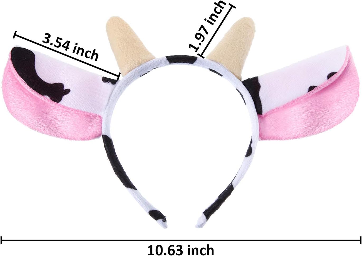 WILLBOND 3 Pack Cow Headband Cosplay Cow Ear Headband Girl Adult Fancy ...