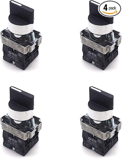 ZB2-BE101 SPDT 2NO 4 Terminal 3-Position Rotary selector Switch AC600V ...