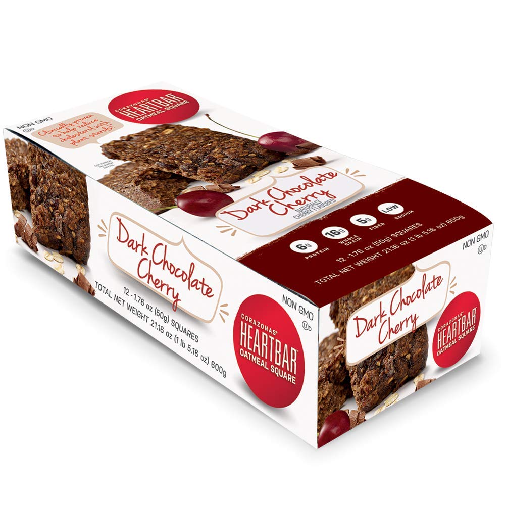 Amazon.com: Corazonas Heartbar Oatmeal Square, Dark Chocolate Cherry, 1 ...