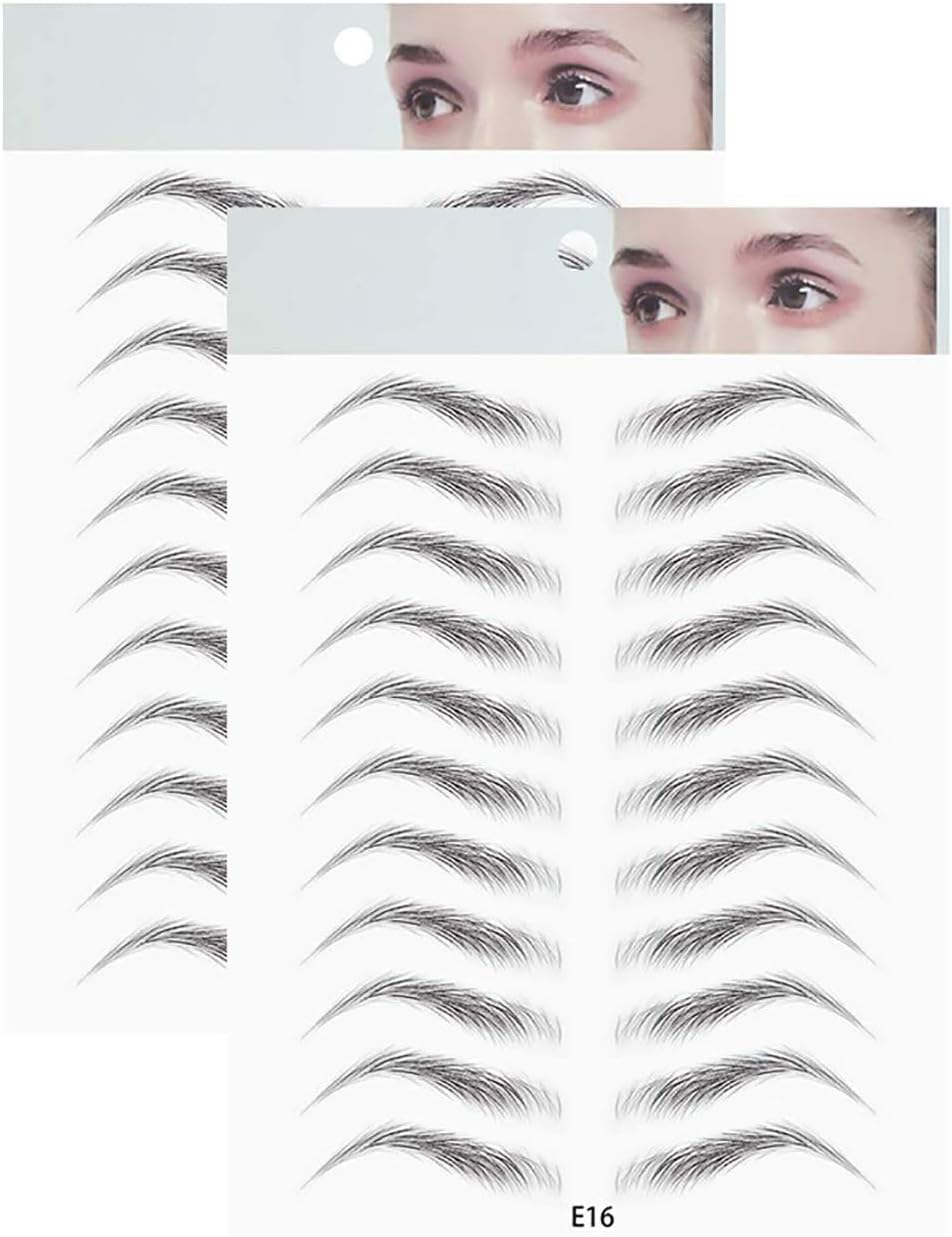 2 Sheets Eyebrow Stickers, Reusable 3D Hair-Like Authentic Eyebrows for ...