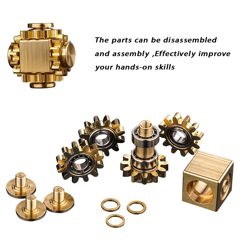 Mua Pure Brass Cube Gears Linkage Anti-Anxiety Fidget Spinner Toy,Metal ...