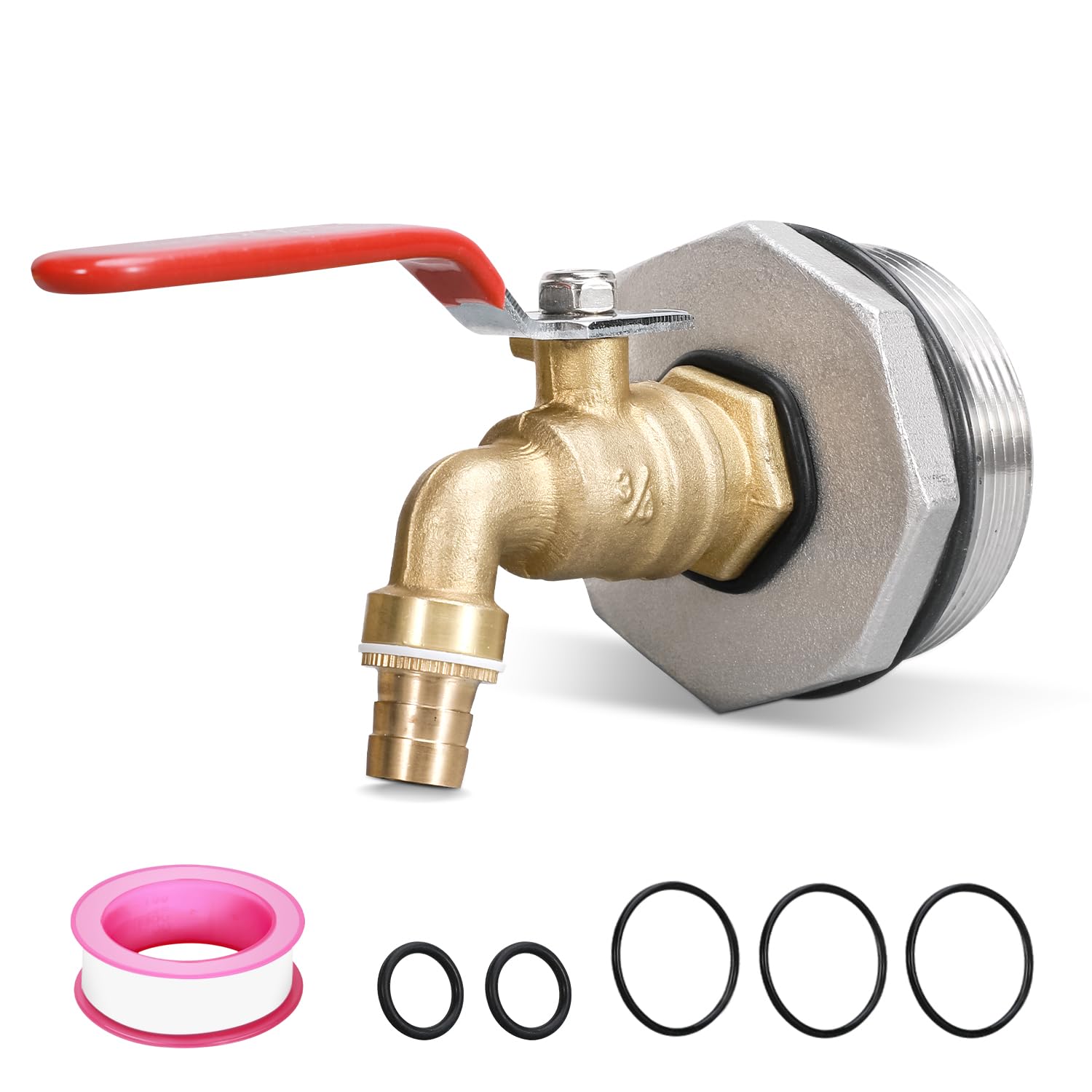 ASEVAT 2"Drum Faucet for 55 Gallon Steel/Plastic Drum, 3/4 inch Brass ...