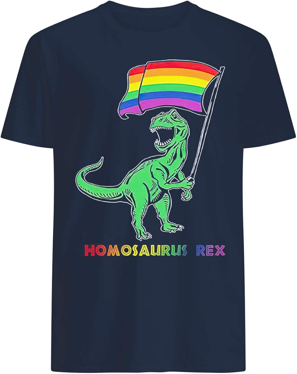 AKDesigns Homosaurus Rex Dinosaur Green LGBT Flag T-Shirt : Amazon.es: Ropa